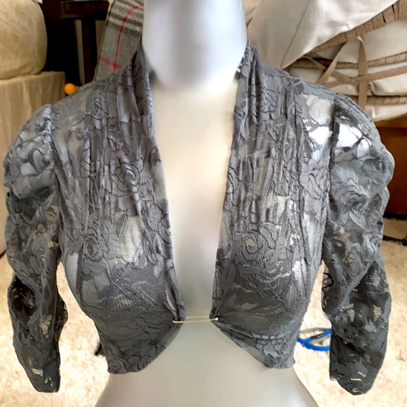 iris | Sweaters | Iris Lace Shrug Bolero S Grey Thj2 | Poshmark
